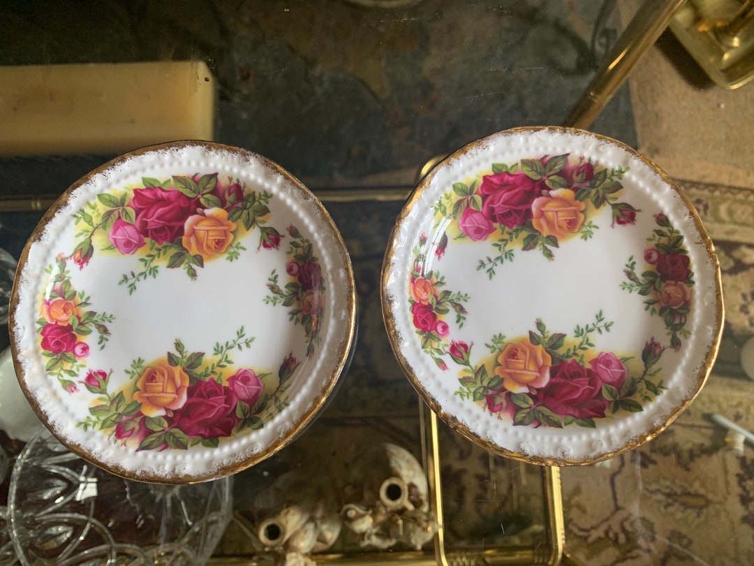 Vintage Royal Albert Old Country Roses Butter Pats, Old Country Roses ...