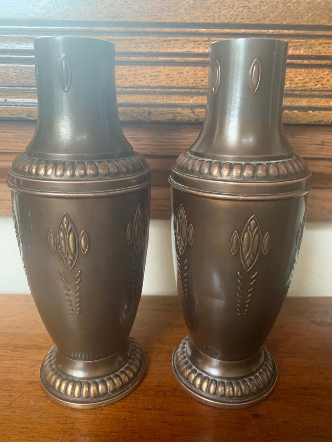 Art Nouveau Dutch Copper Vase, Pair Antique Daalderop Copper Vases ...