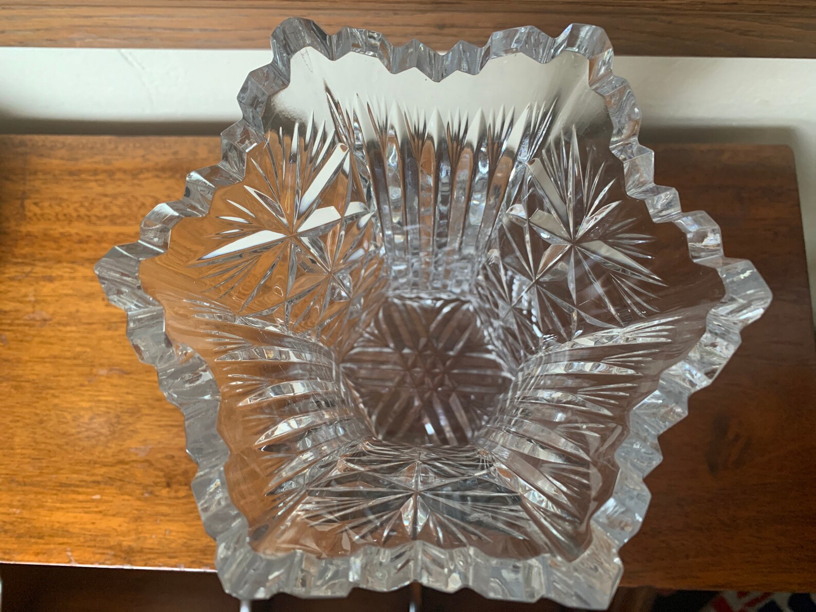 Vintage Heavy Deep Cut Crystal Vase Crystal Flower Holder | Etsy