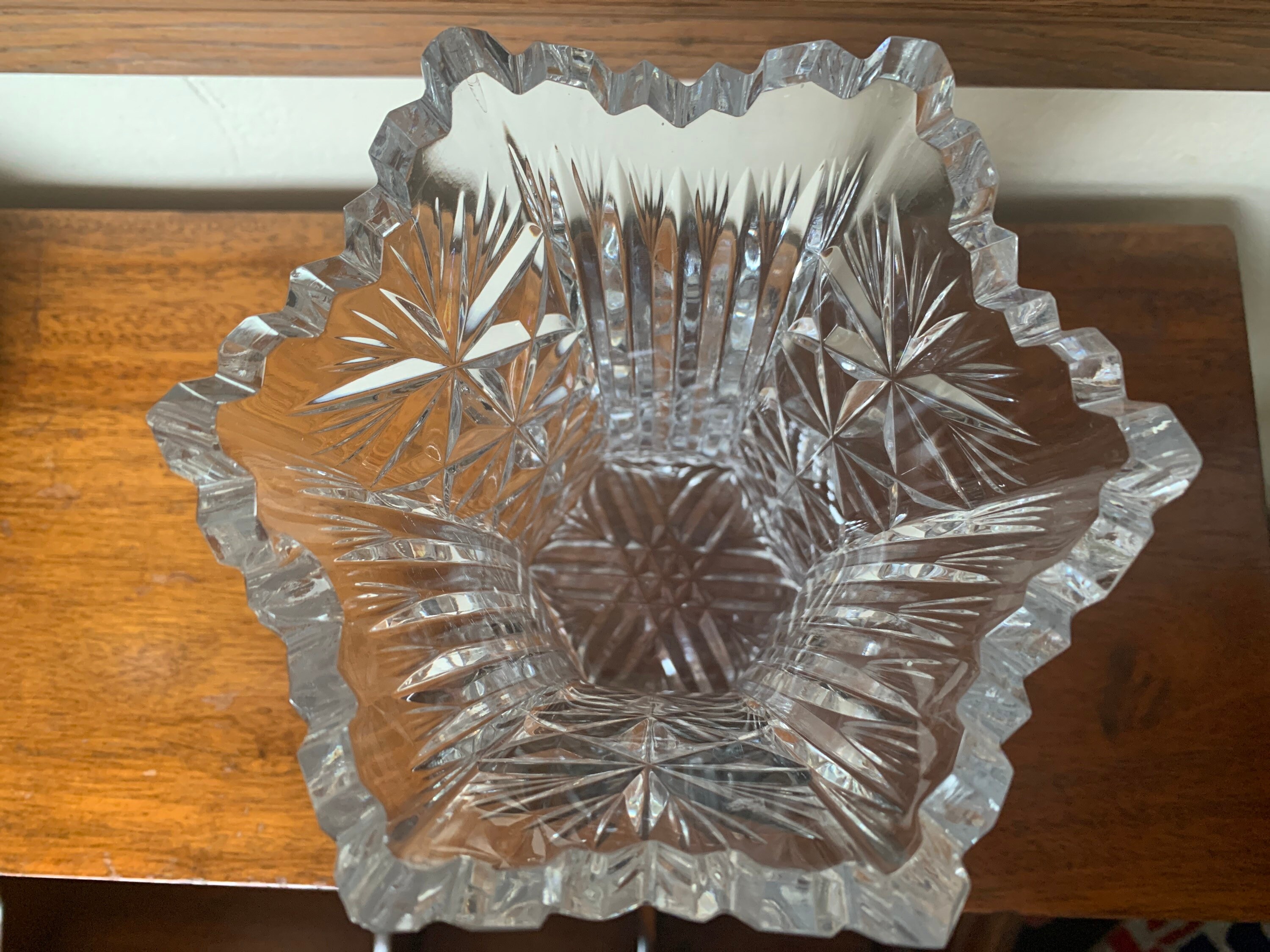 Vintage Heavy Deep Cut Crystal Vase Crystal Flower Holder | Etsy