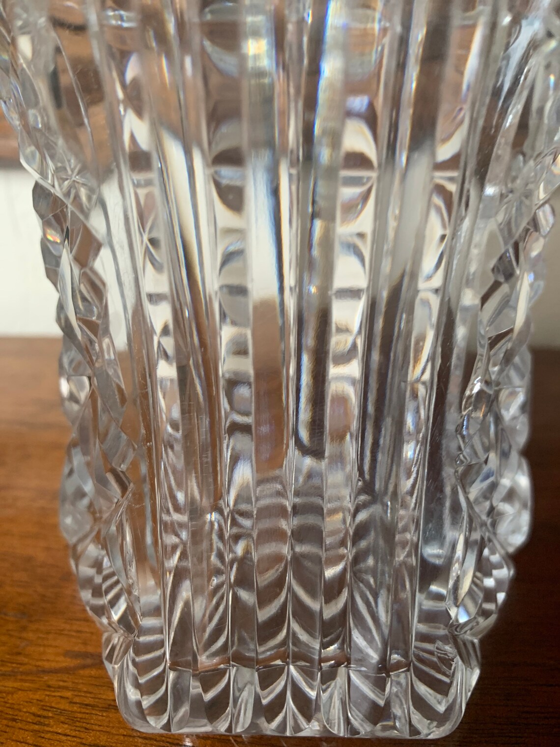 Vintage Heavy Deep Cut Crystal Vase Crystal Flower Holder | Etsy