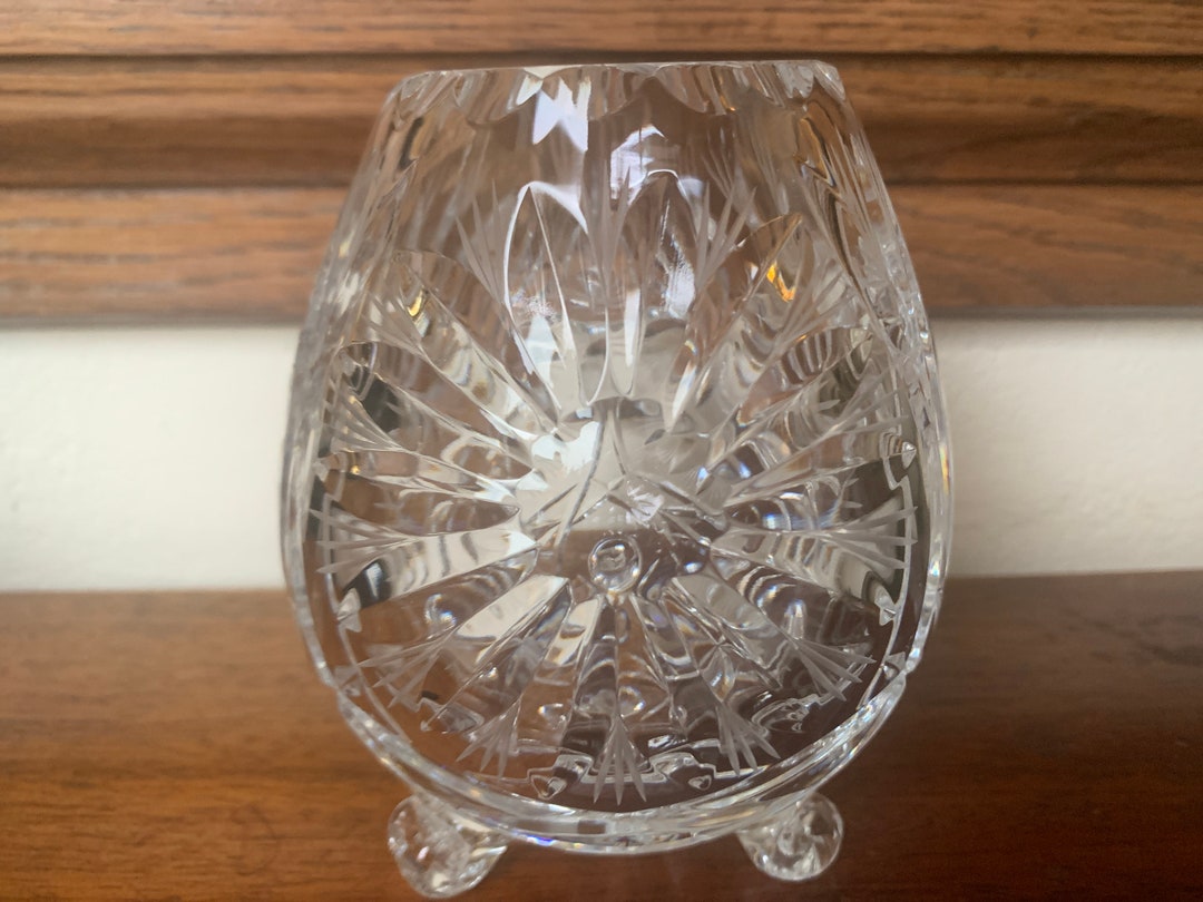 Vintage Deep Cut & Etched Crystal Posy Bowl, Vintage Heavy Crystal ...