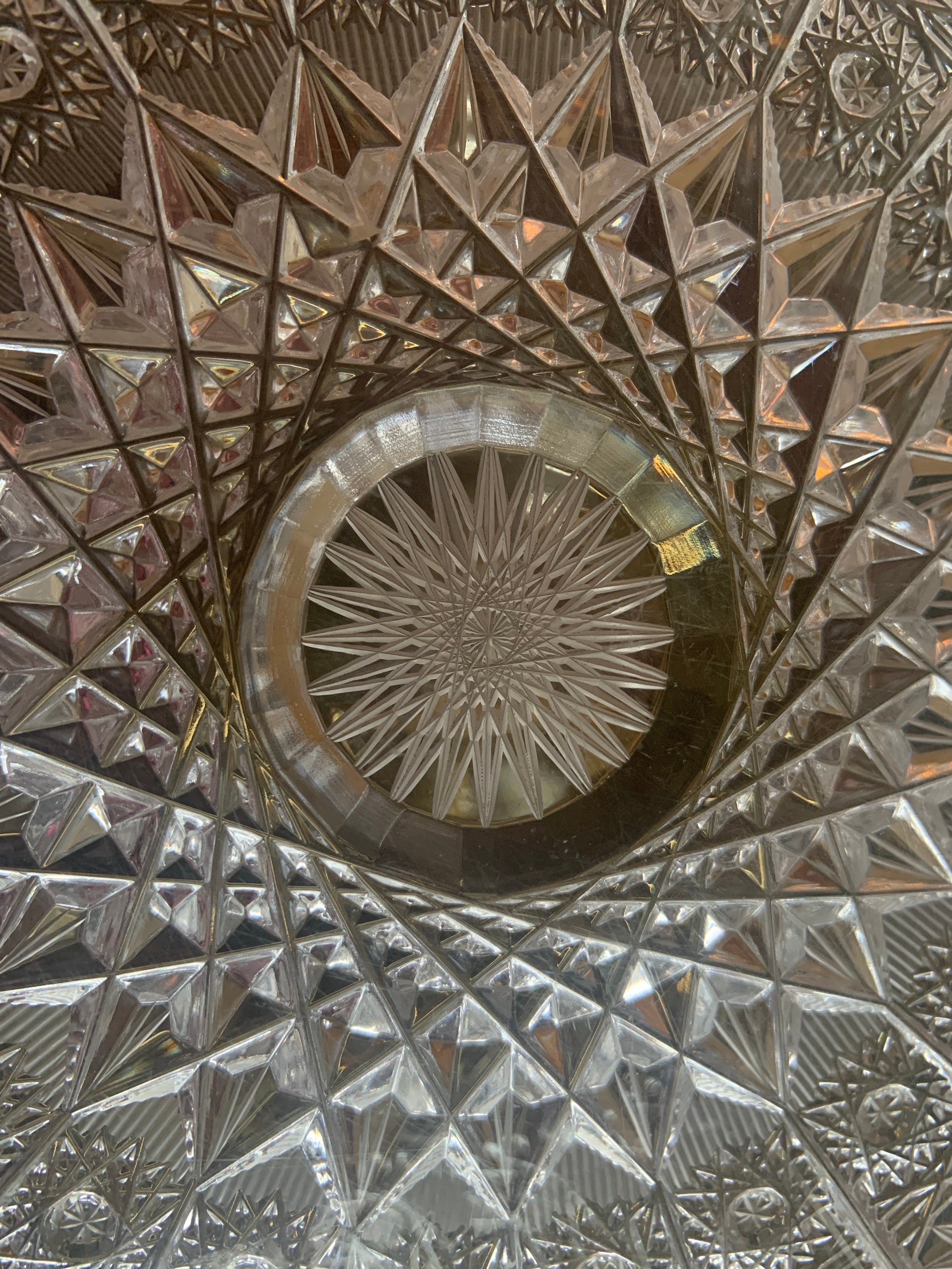 Vintage Bohemian Cut Crystal Large Bowl Bohemian Hand Cut - Etsy