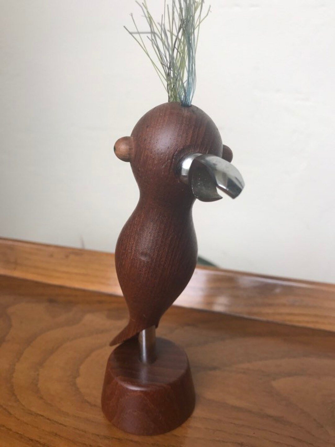 MCM Teak Bird Corkscrew / Bottle Opener - Vintage Corkscrew Wooden ...