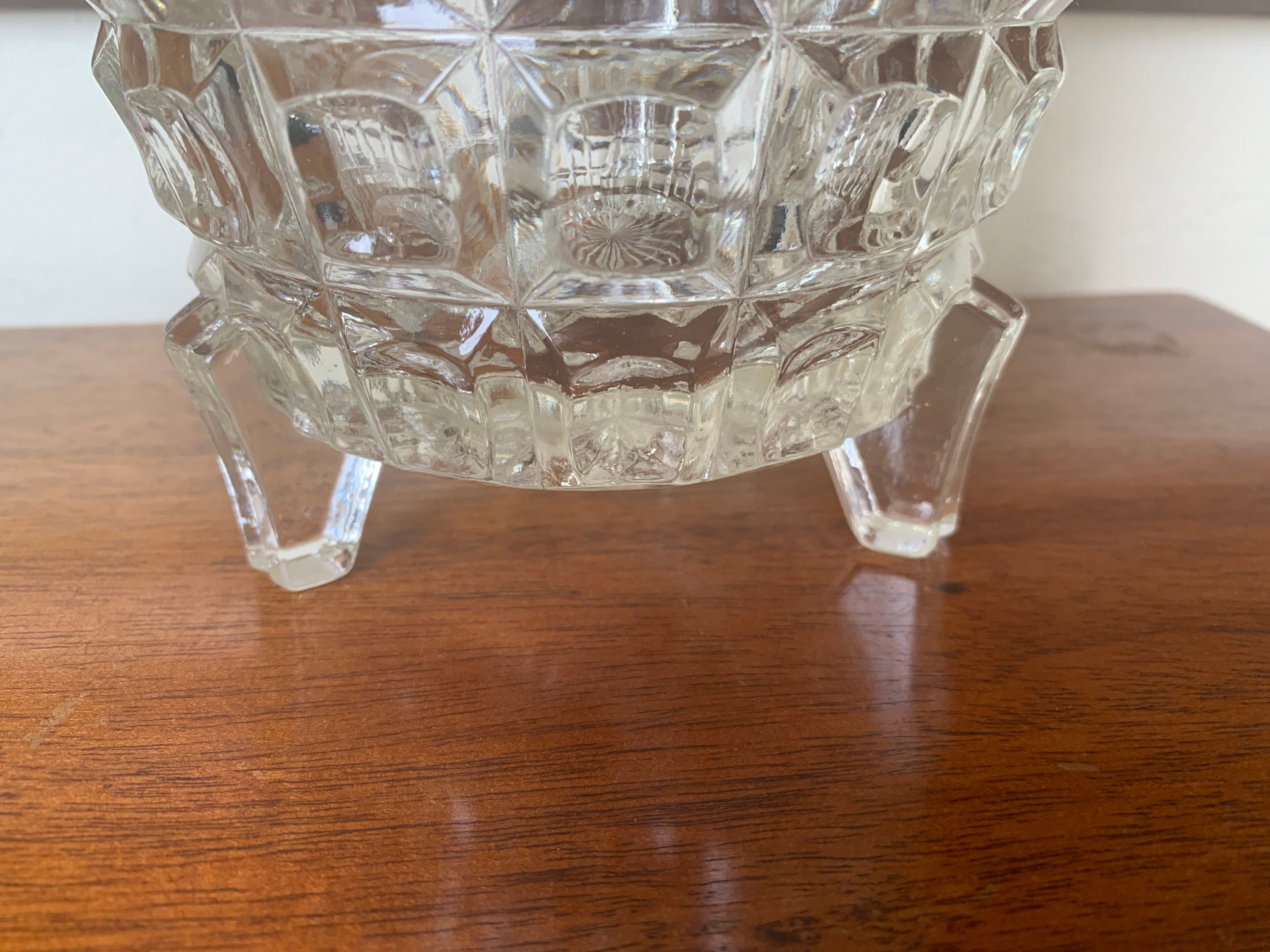 Vintage Art Deco FEIGL LIBOCHOVICE Glass Biscuit Barrel, Sweet Dish ...