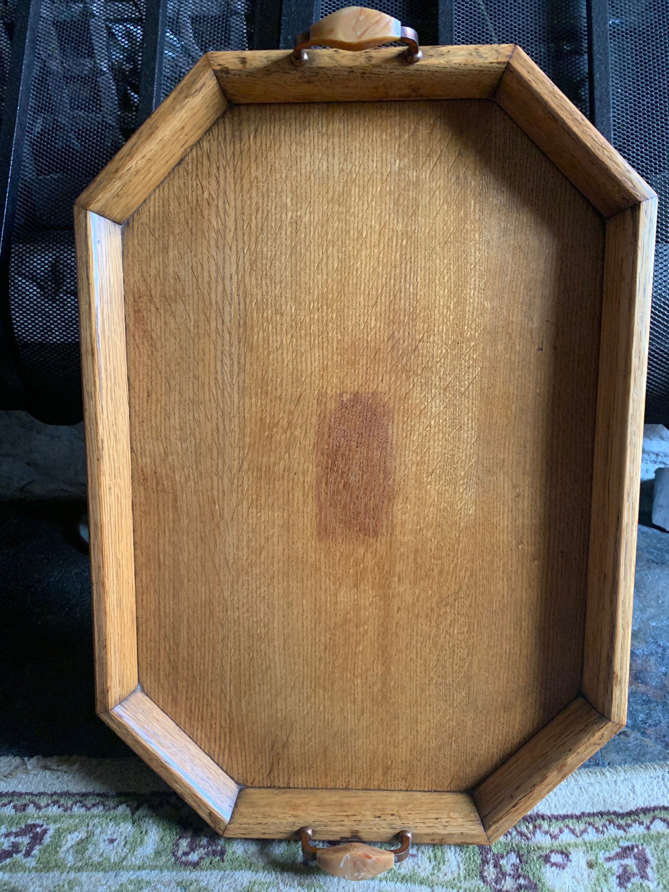 Vintage Art Deco Golden Oak Wood Tray Art Deco Oak Serving - Etsy