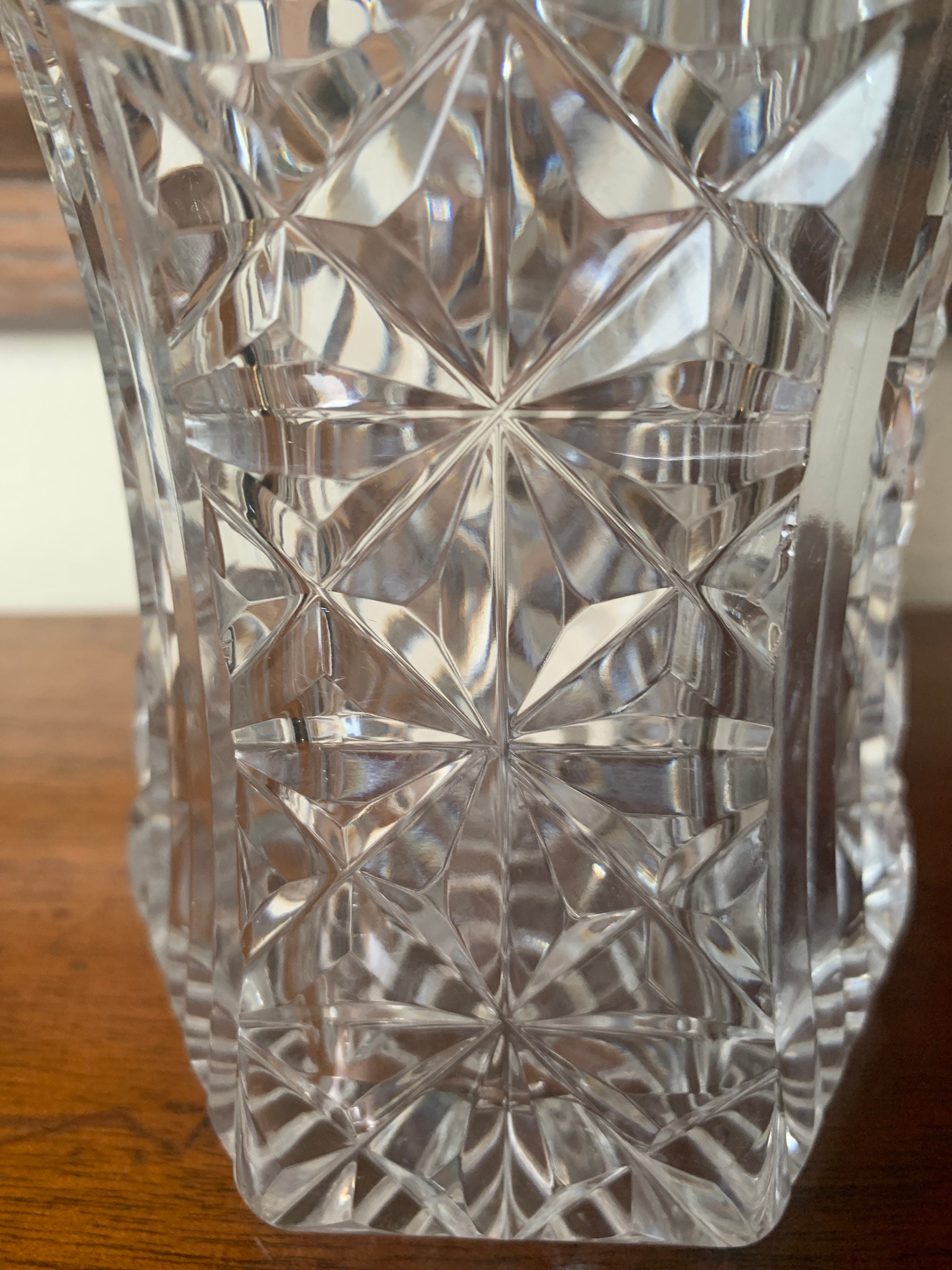 Vintage Heavy Deep Cut Crystal Vase Crystal Flower Holder | Etsy