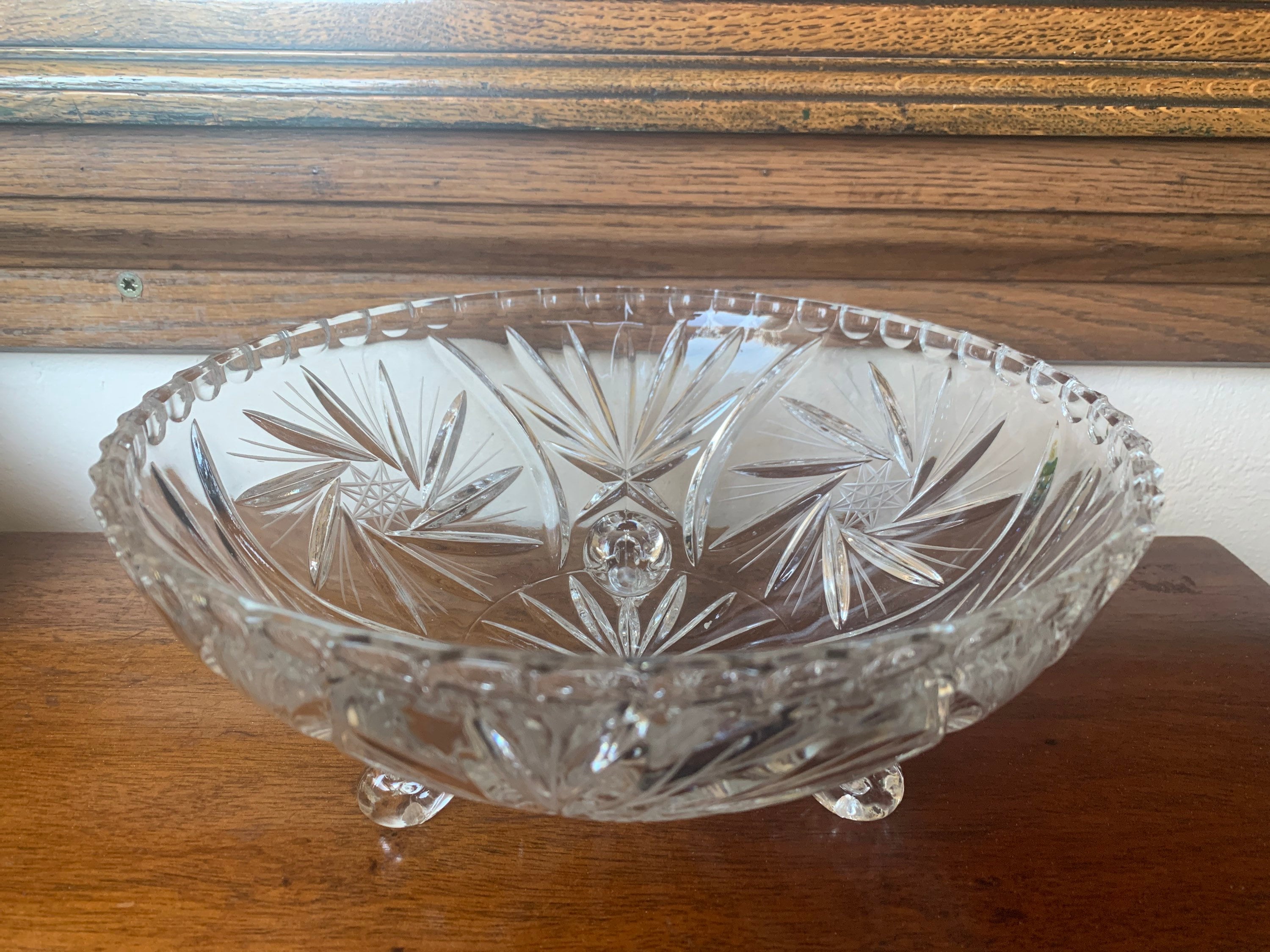 Vintage Deep Cut Crystal Footed Bowl Vintage Crystal Pinwheel | Etsy