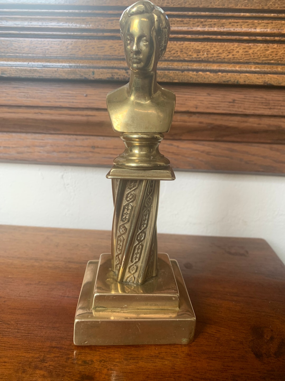 Vintage Brass Bust on Plinth, Heavy Brass Bust, Brass Bust on Stand - Etsy