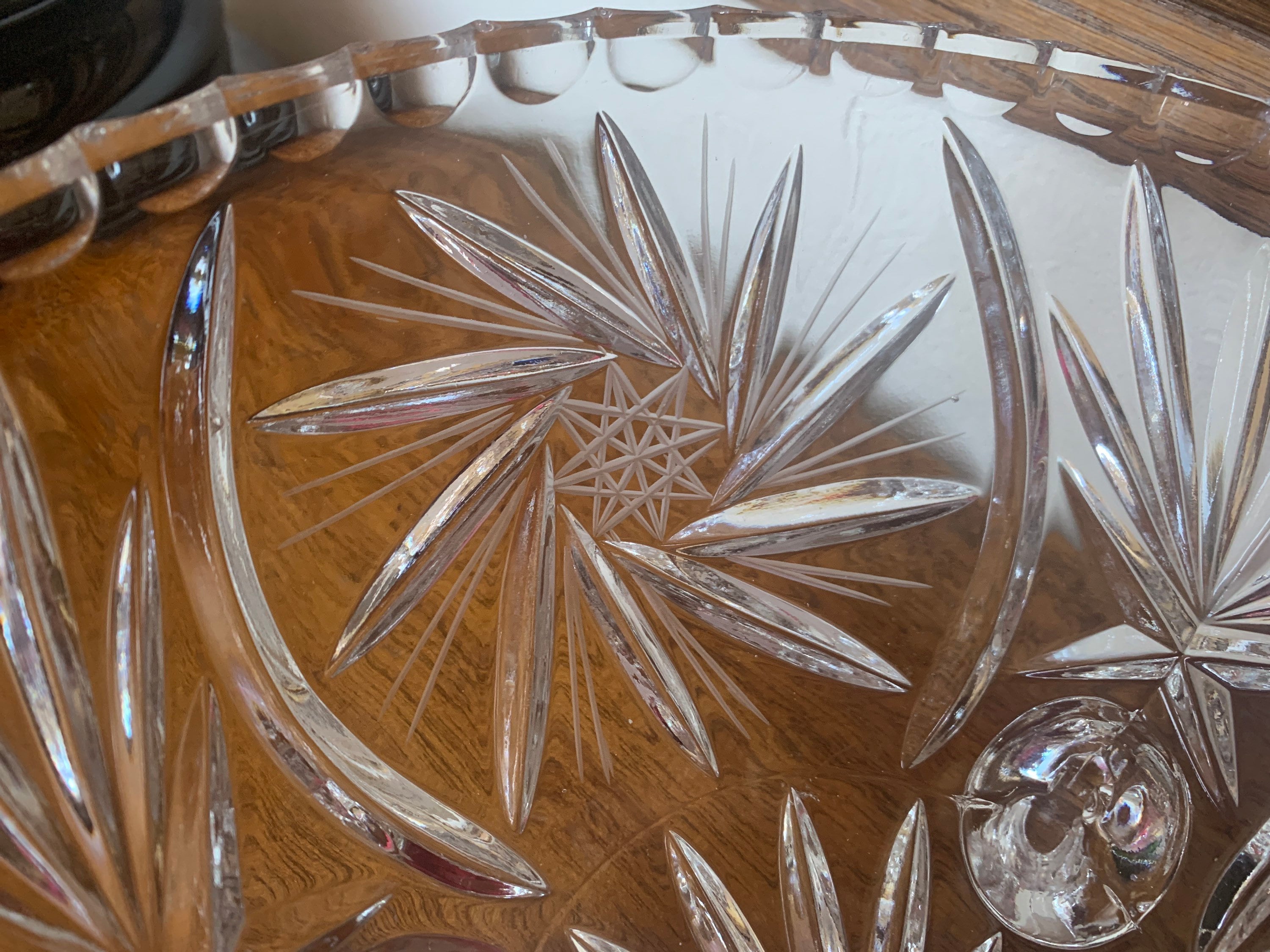 Vintage Deep Cut Crystal Footed Bowl, Vintage Crystal Pinwheel Bowl ...