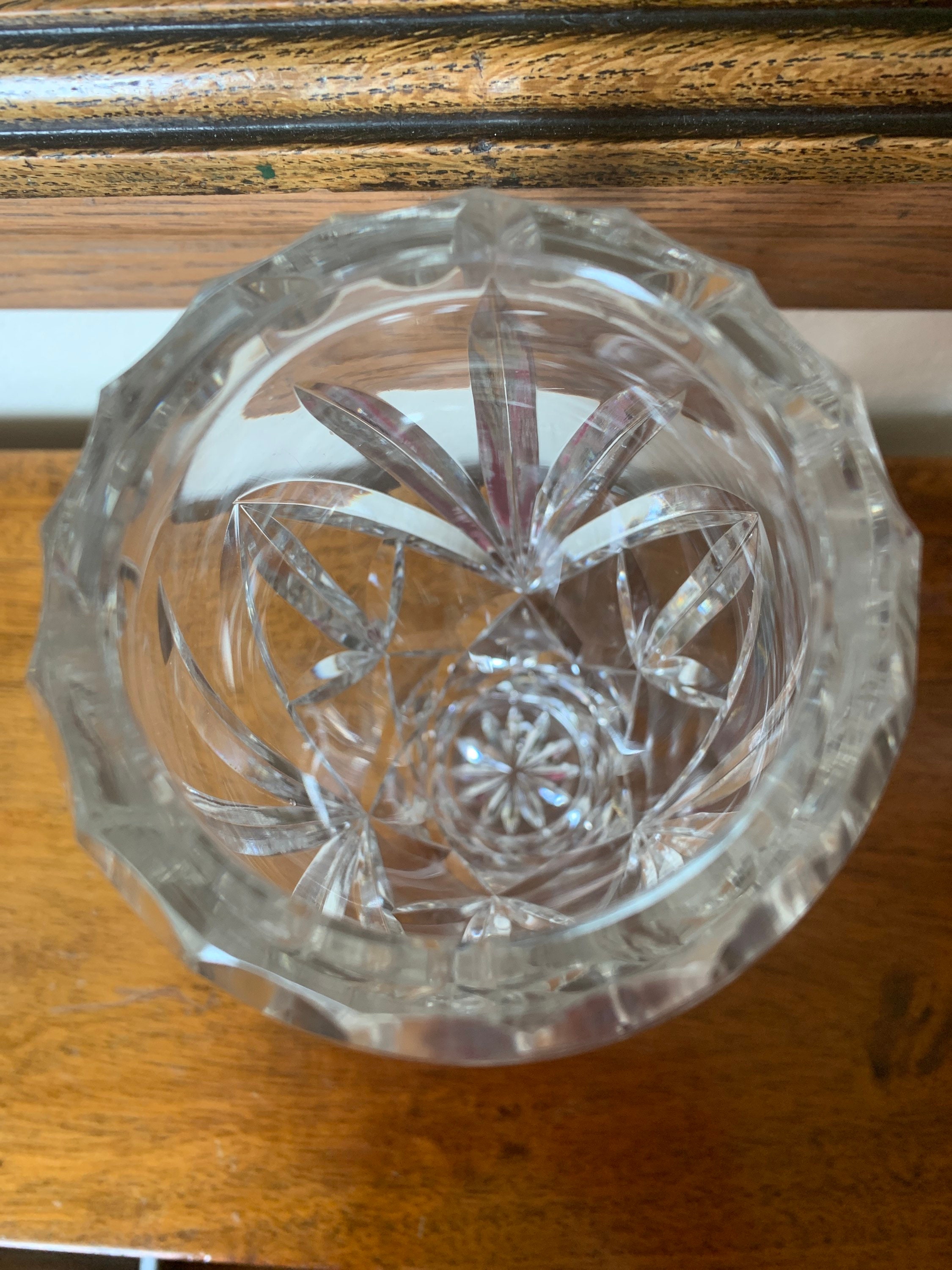 Vintage Heavy Deep Cut Crystal Vase Crystal Flower Holder - Etsy