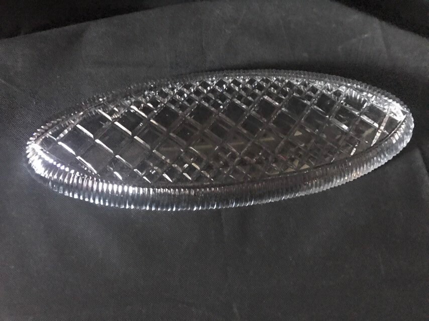 Vintage Crystal Cut Glass Tray - Etsy