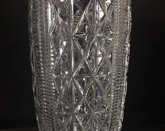 Vintage Heavy Deep Cut Crystal Vase Crystal Flower Holder | Etsy