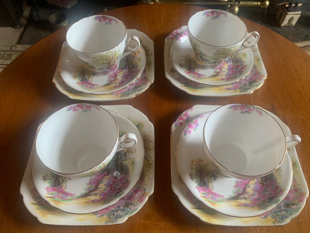 Vintage Shelley Tea Set, Shelley Tea Set 0188, Rare Shelley Art Deco ...