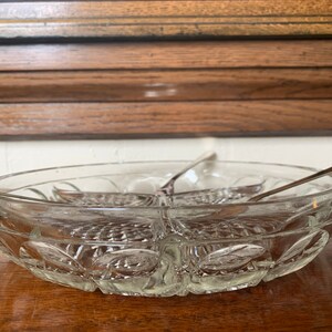 Vintage Sheratonn Cut Glass Serving Diss, Glass Sectional Serving Dish ...