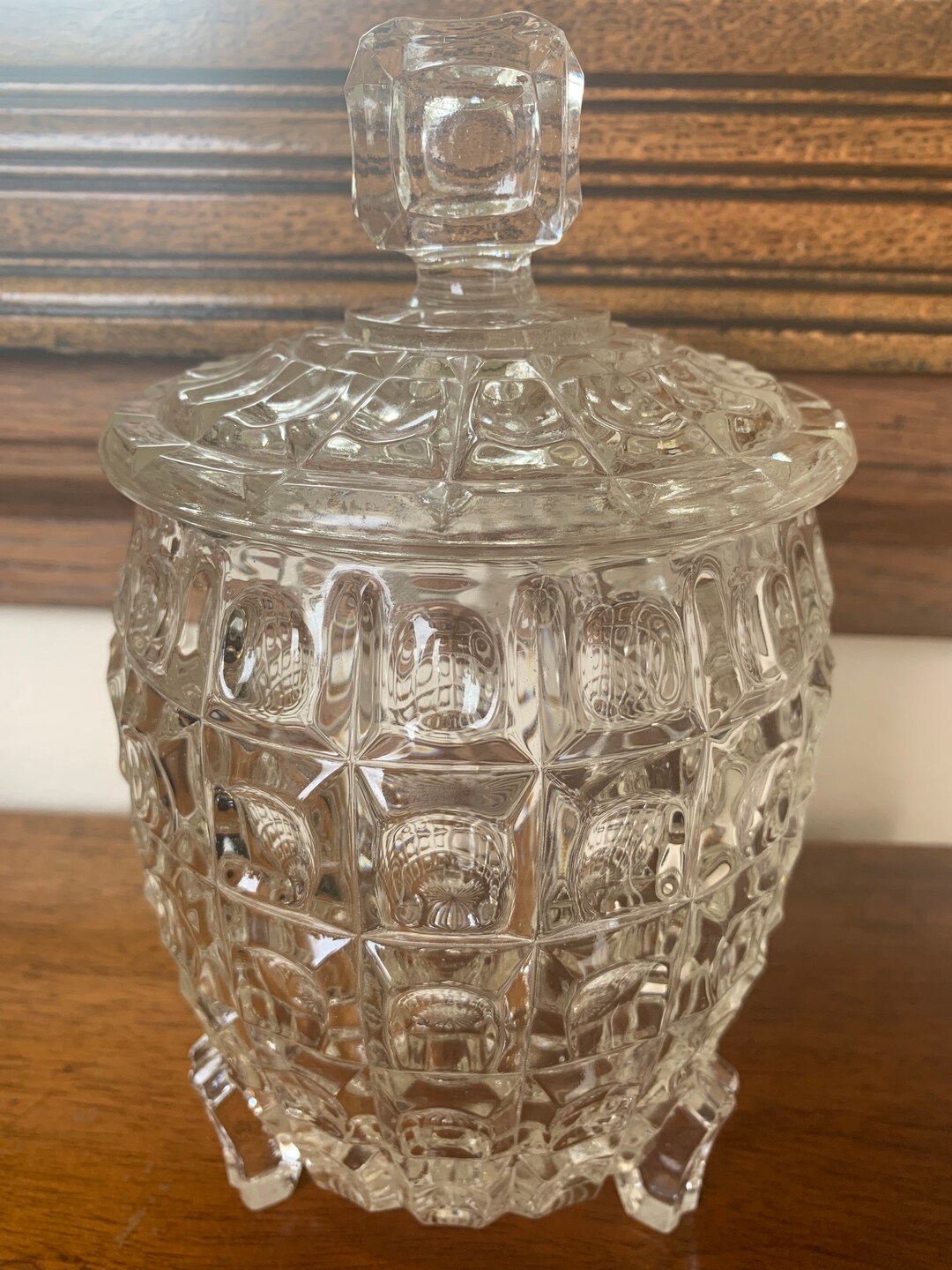 Vintage Art Deco FEIGL LIBOCHOVICE Glass Biscuit Barrel, Sweet Dish ...
