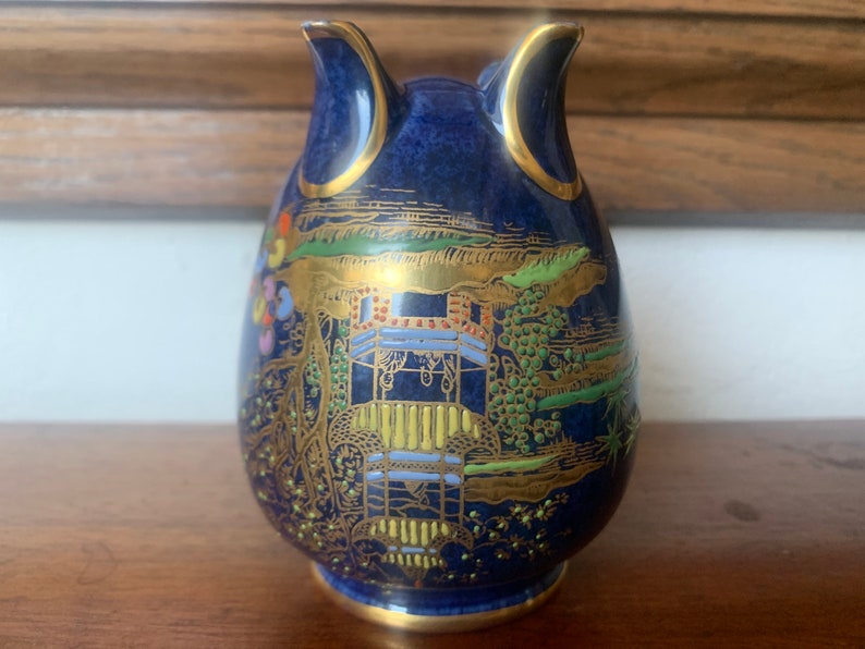 Antique Carlton Ware Bleu Chinoiserie Vase, Carlton Ware Blue Pagoda ...