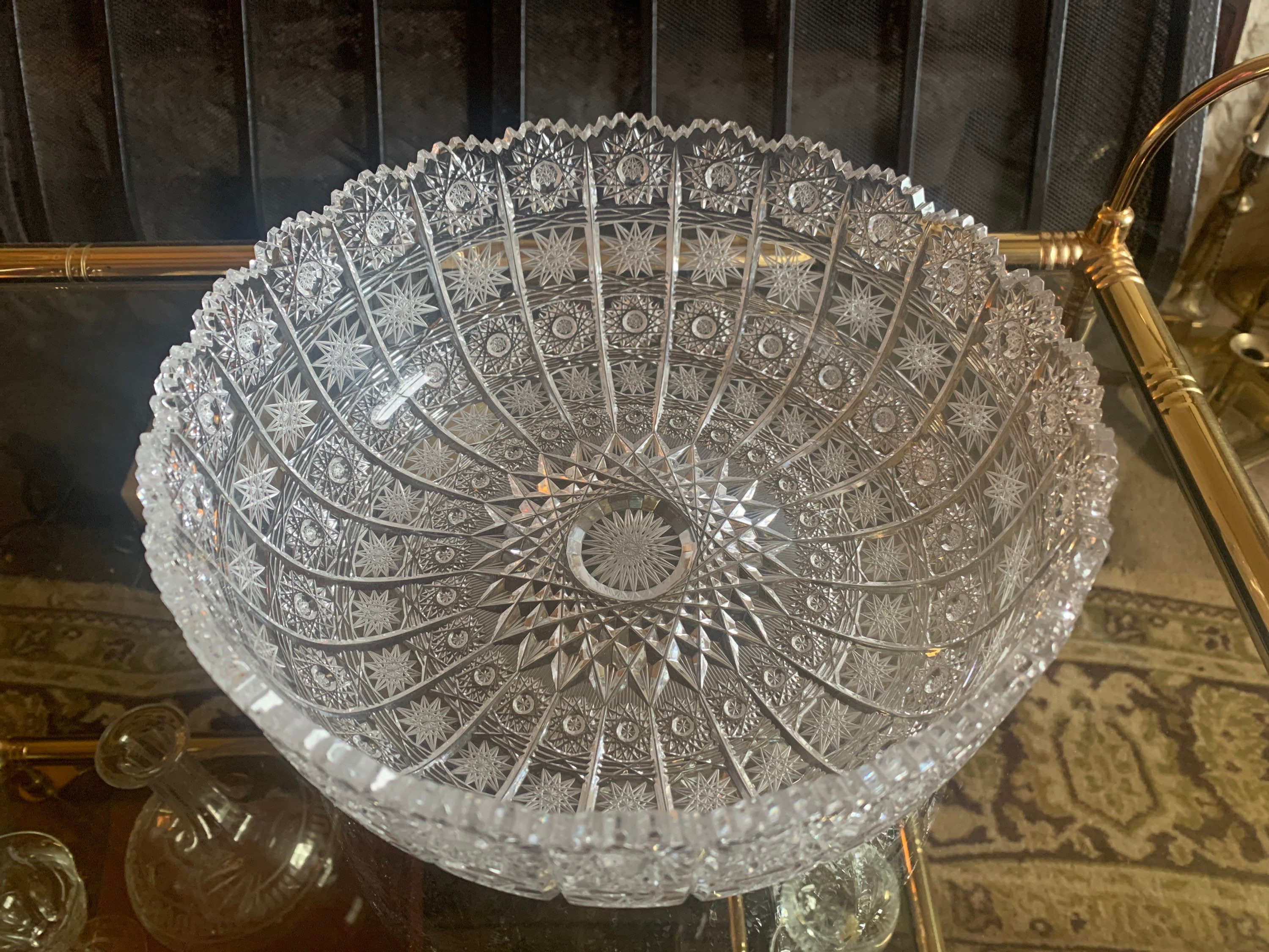 Vintage Bohemian Cut Crystal Large Bowl Bohemian Hand Cut - Etsy