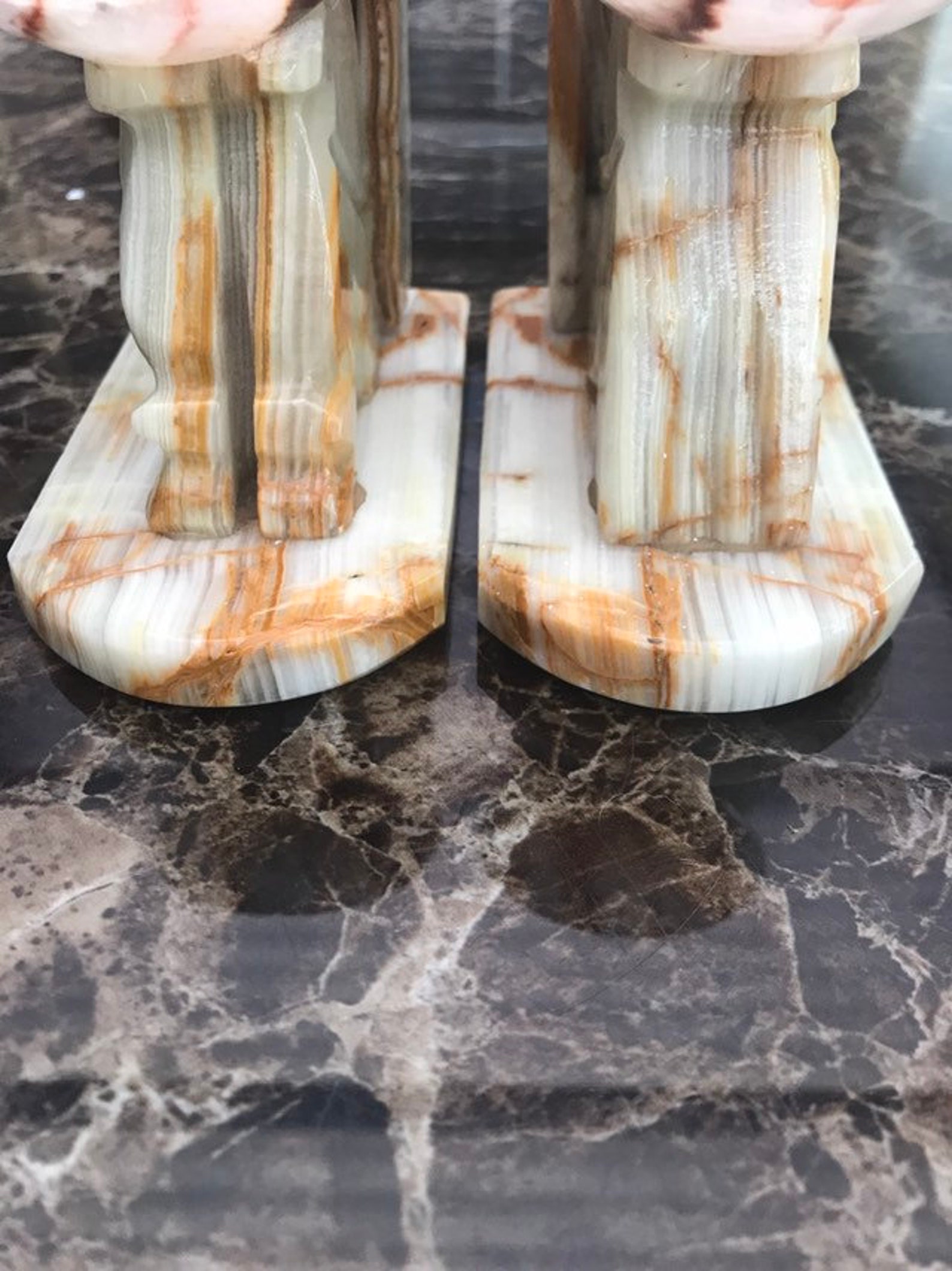 Vintage Onyx Marble Mexican Bookends Book Stands Book | Etsy