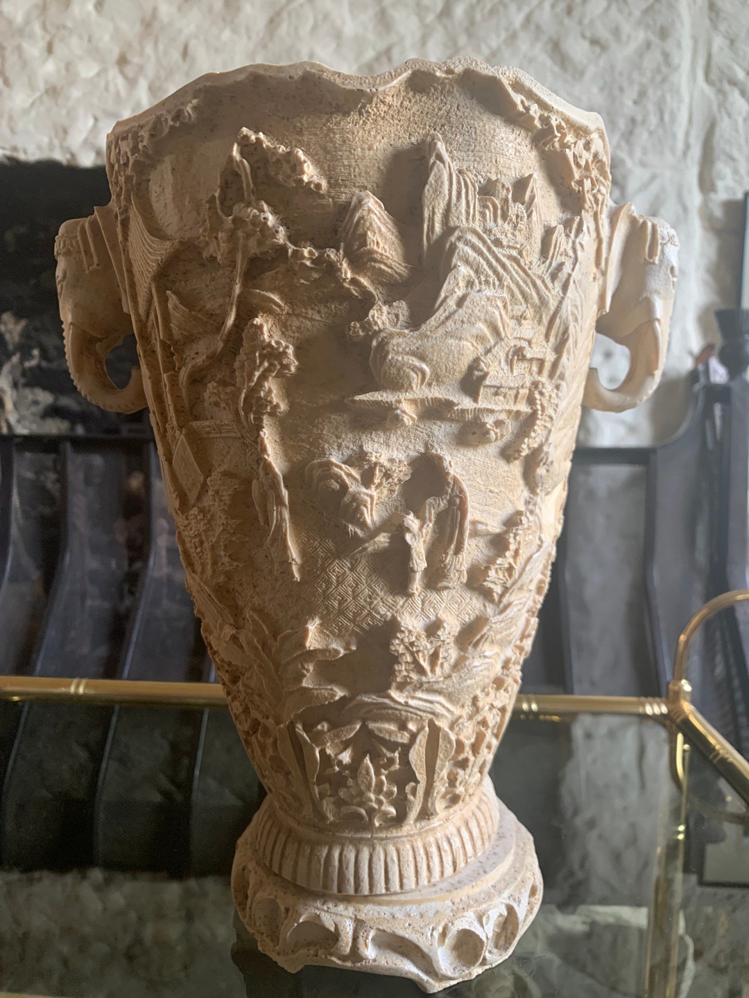 Elephant Stone Effect Asian Style Vase - Stone Effect Elephant Vase ...