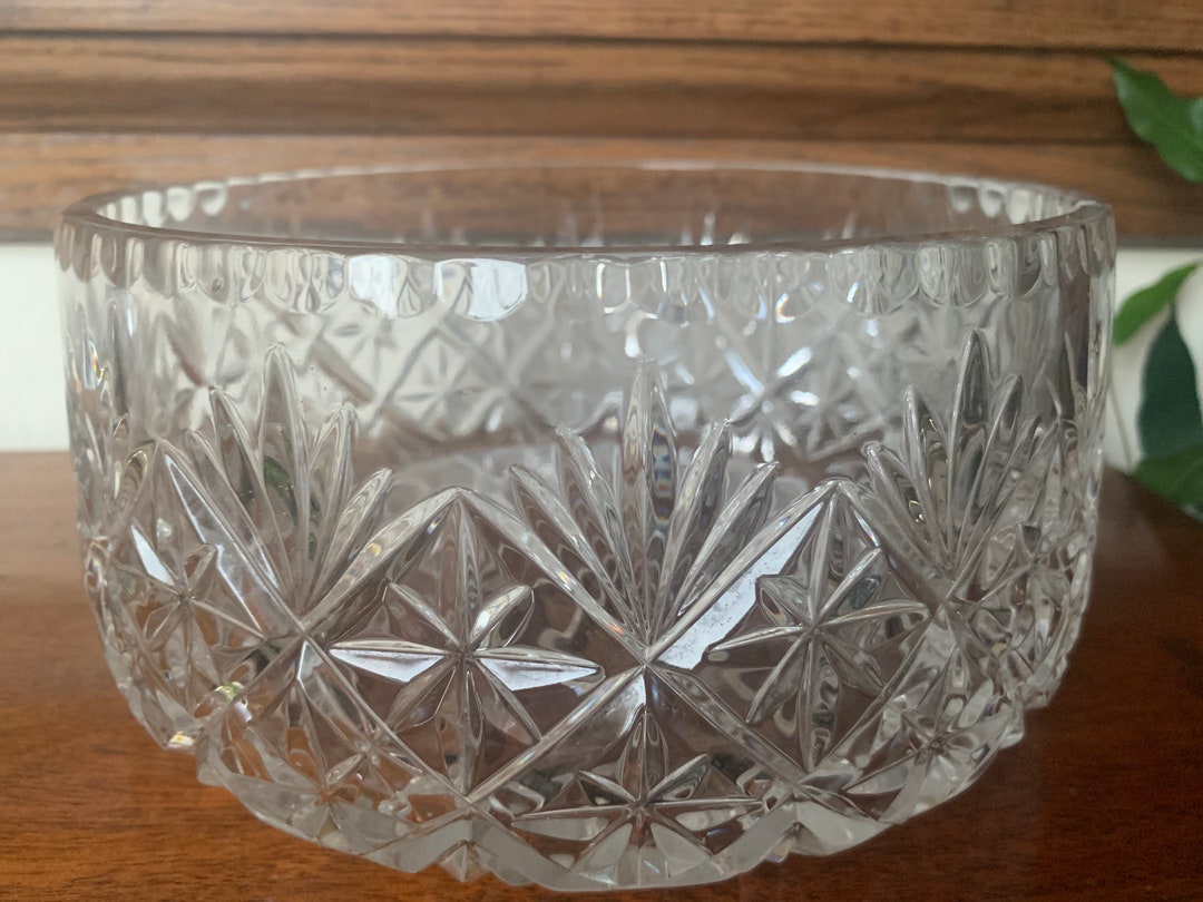 Vintage Deep Cut Crystal Bowl, Crystal Serving Bowl - Etsy