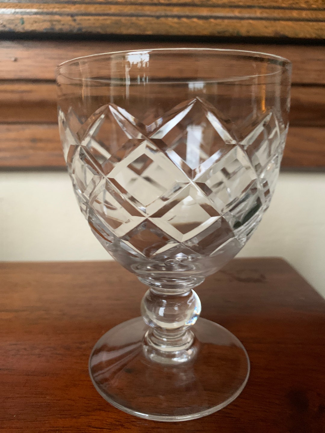 Vintage Hand Cut Short Stem Crystal Glasses, Vintage Hand Cut Crystal ...