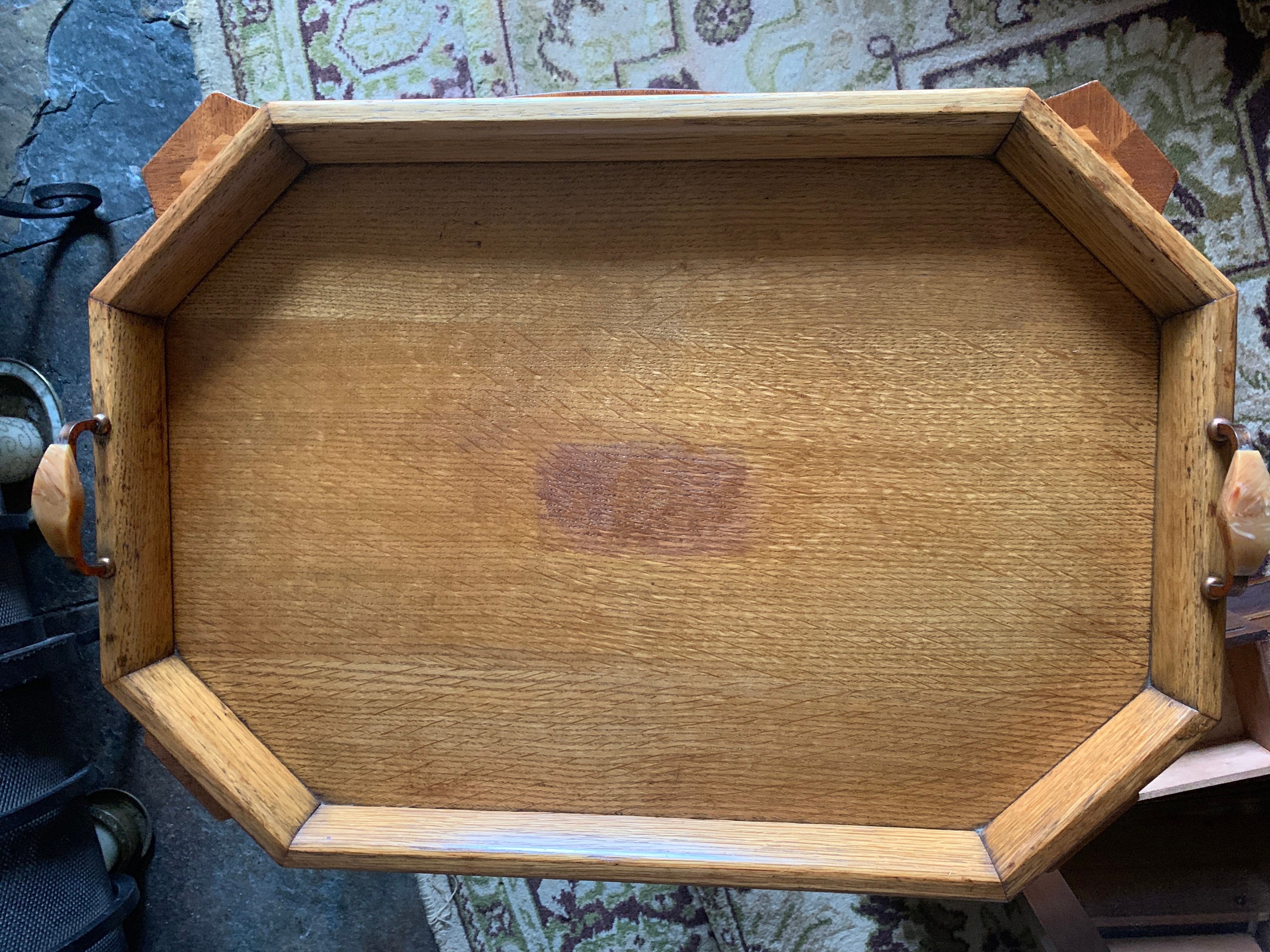 Vintage Art Deco Golden Oak Wood Tray Art Deco Oak Serving - Etsy