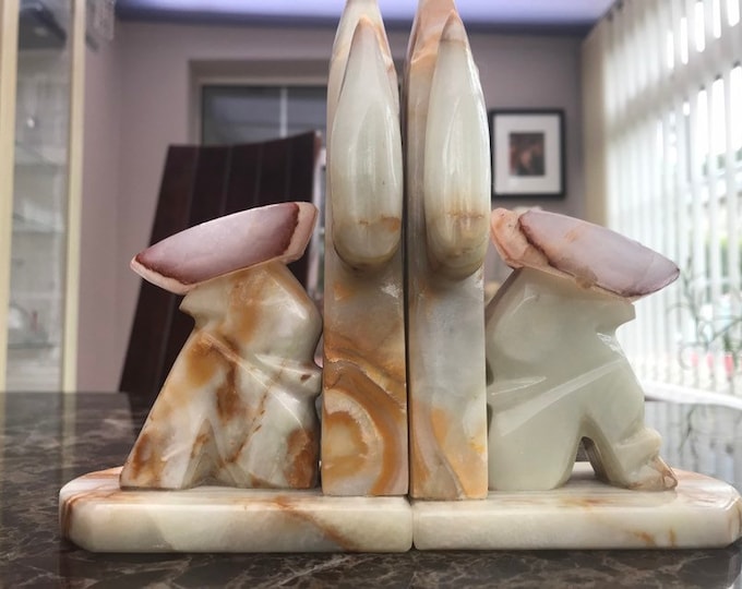 Vintage Onyx Marble Mexican Bookends, Book Stands, Book Holders - Etsy UK