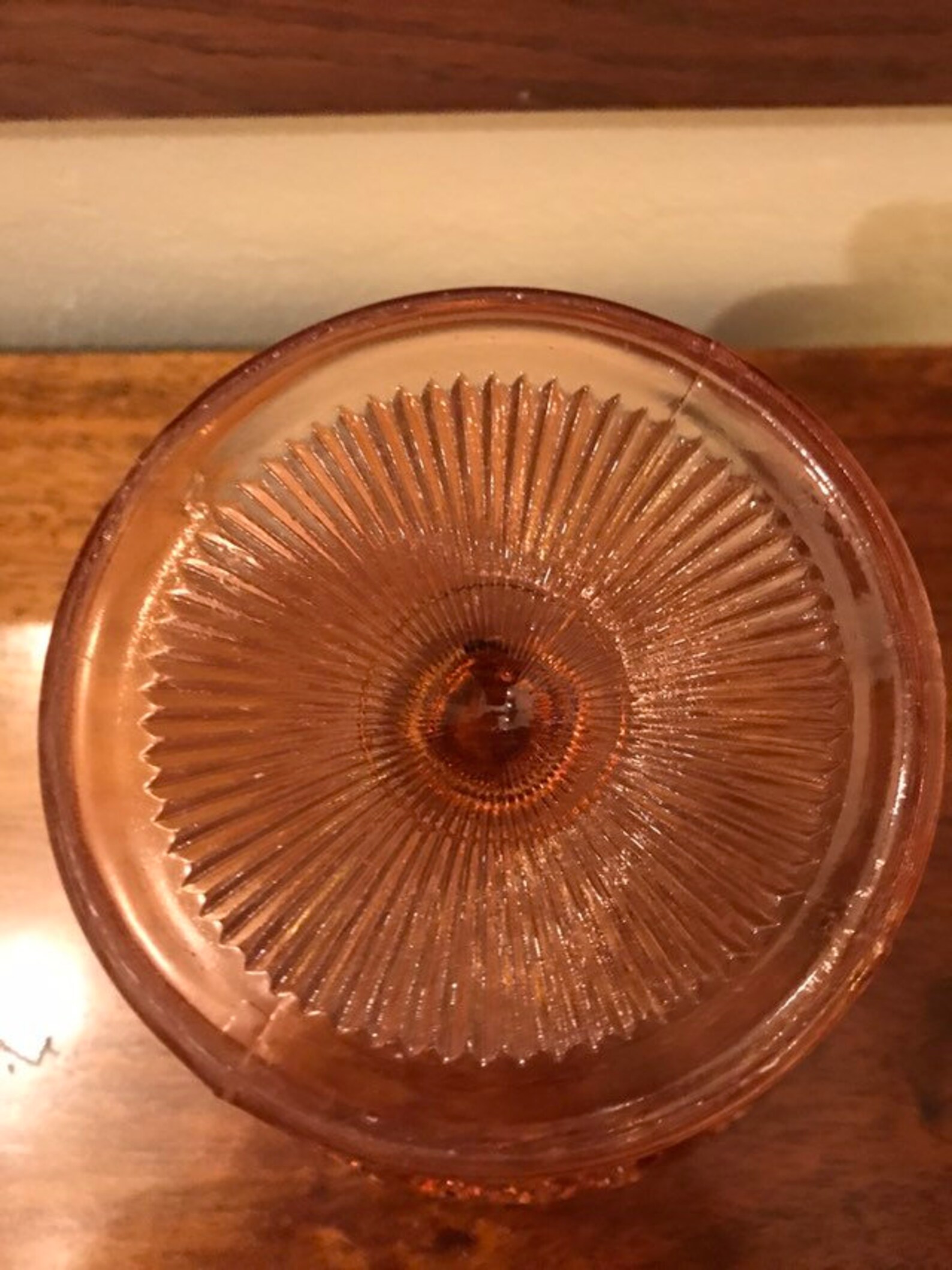 Vintage Pink Pressed Glass Compote - Etsy