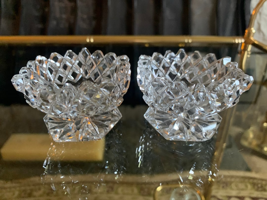 Vintage Diamond Cut Crystal Salts, Vintage Crystal Salts, Vintage ...