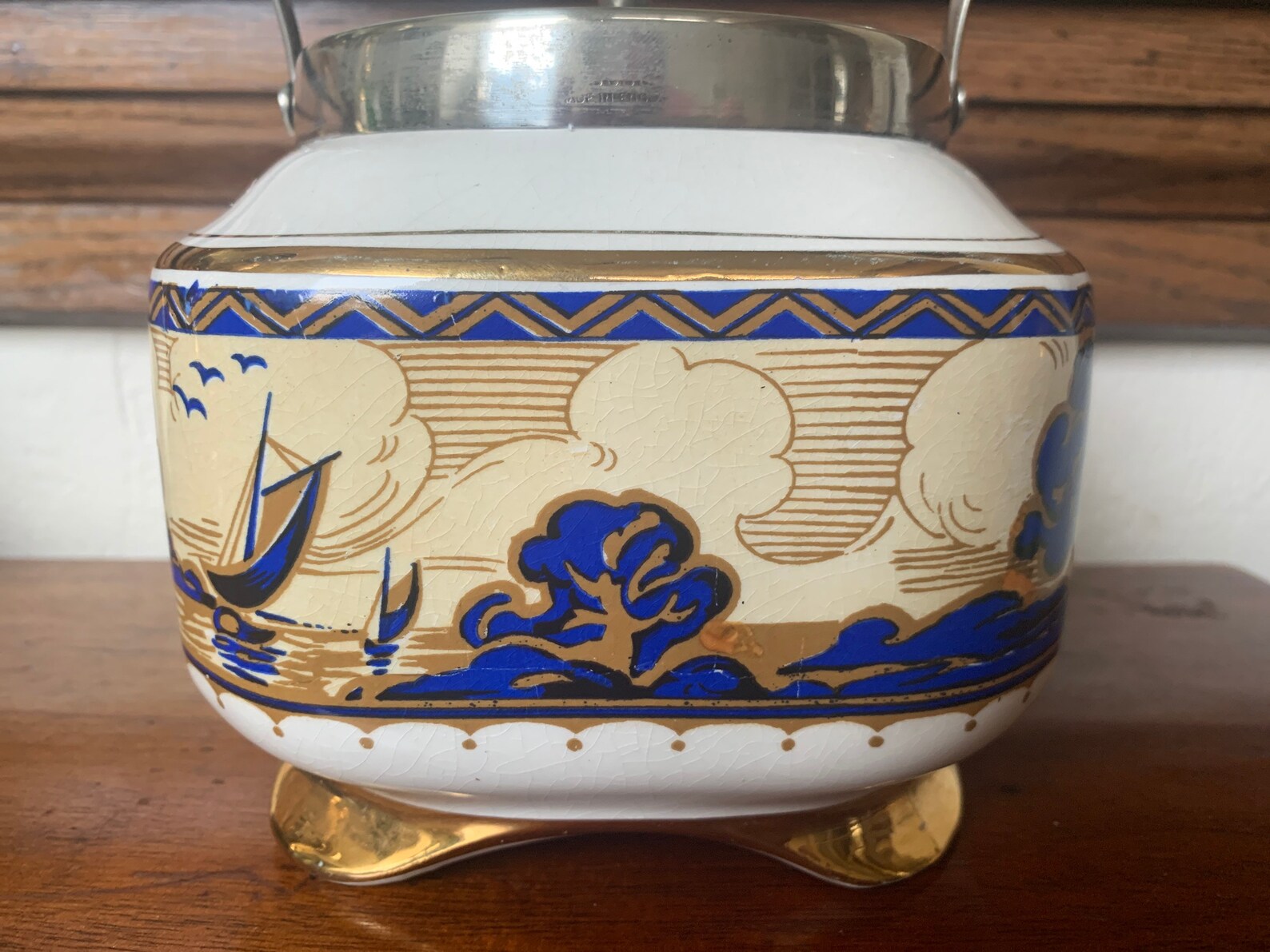 Vintage Porcelain English Regent China & EPNS Cookie Jar - Etsy