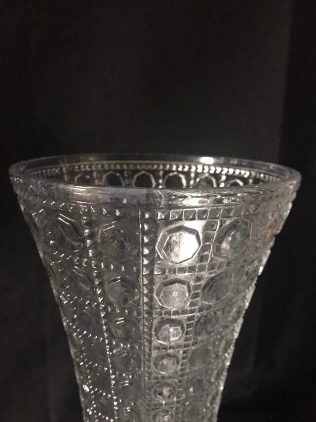 Vintage Large Cut Glass Vase Flower Holder - Etsy
