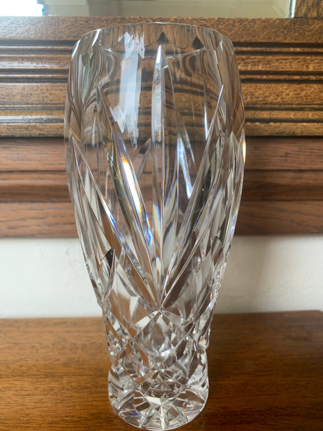 Vintage Heavy Deep Cut Crystal Vase, Crystal Flower Holder - Etsy