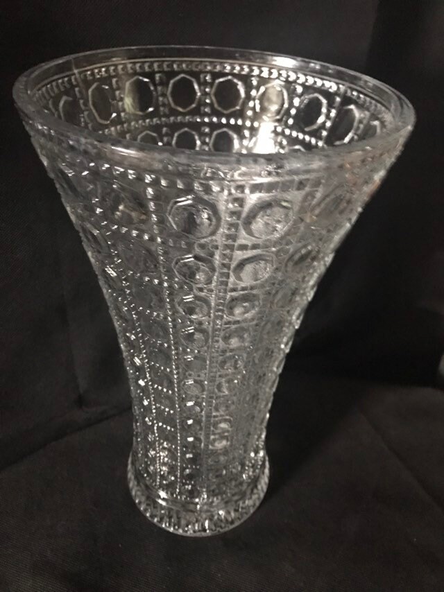 Vintage Large Cut Glass Vase Flower Holder - Etsy