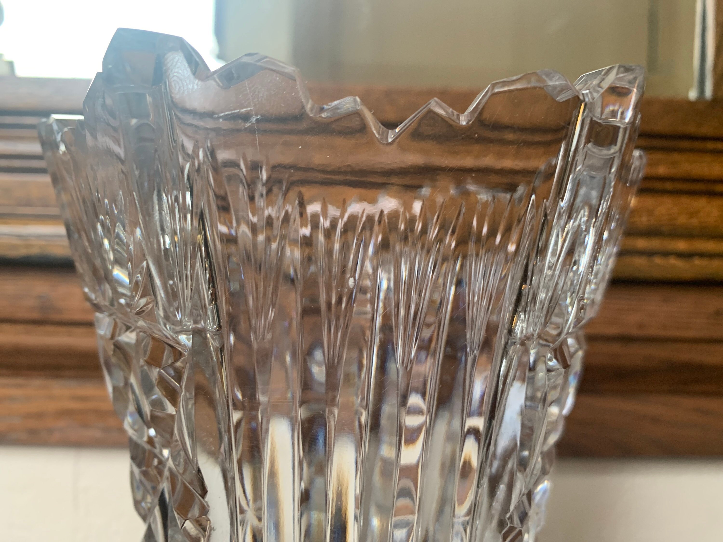 Vintage Heavy Deep Cut Crystal Vase Crystal Flower Holder | Etsy