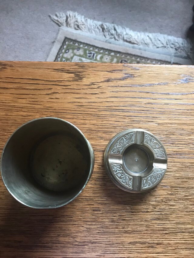 Vintage Brass Cigarette Box and Ashtray | Etsy