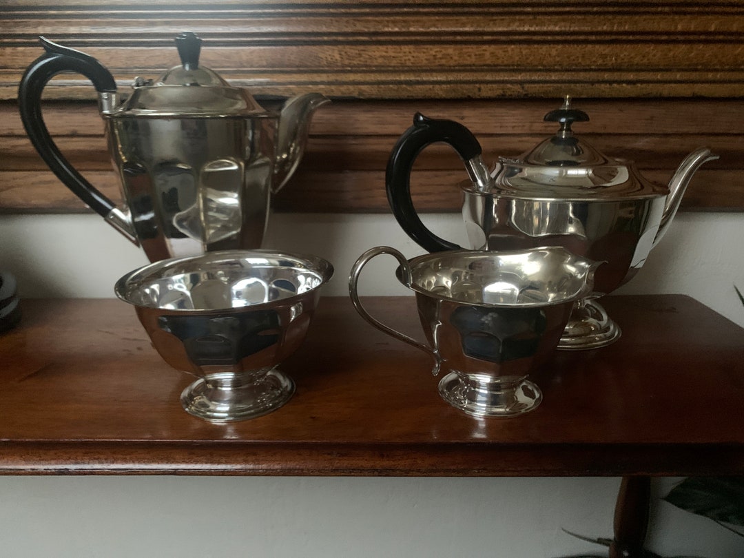 Vintage EPNS Tea Set, Vintage English Silver Plated Tea Set, Four Piece ...