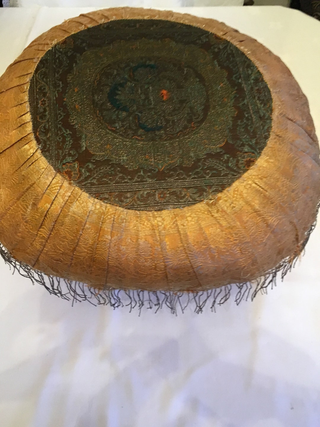 Antique Silk Threadwork Cushion - Antique Circular Silk Cushion - Etsy