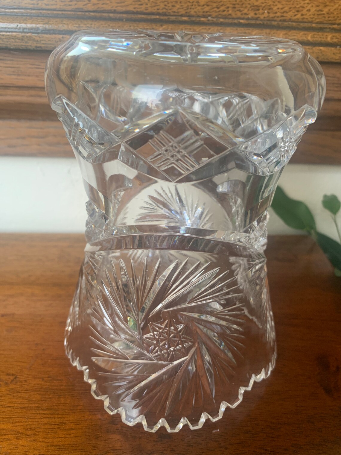 Vintage Cut Crystal Vase, Vintage Heavy Cut Crystal Vase, Deep Cut ...