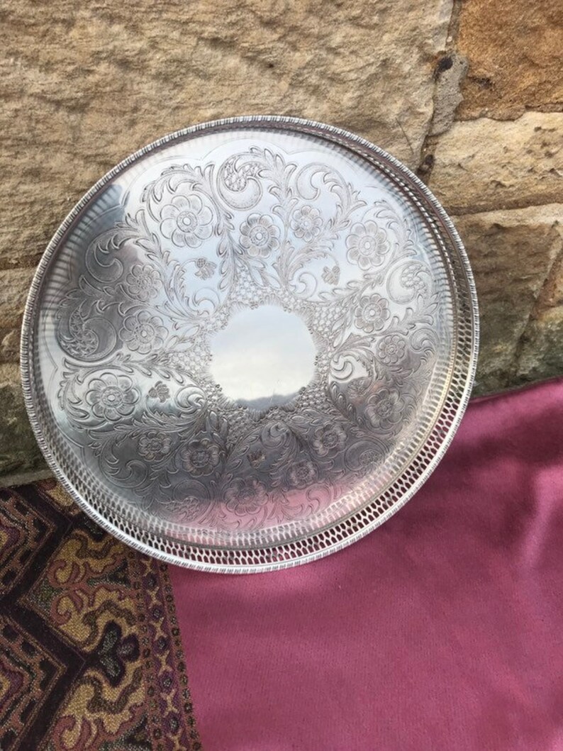 Vintage Viners Silver Plated Tray - Etsy