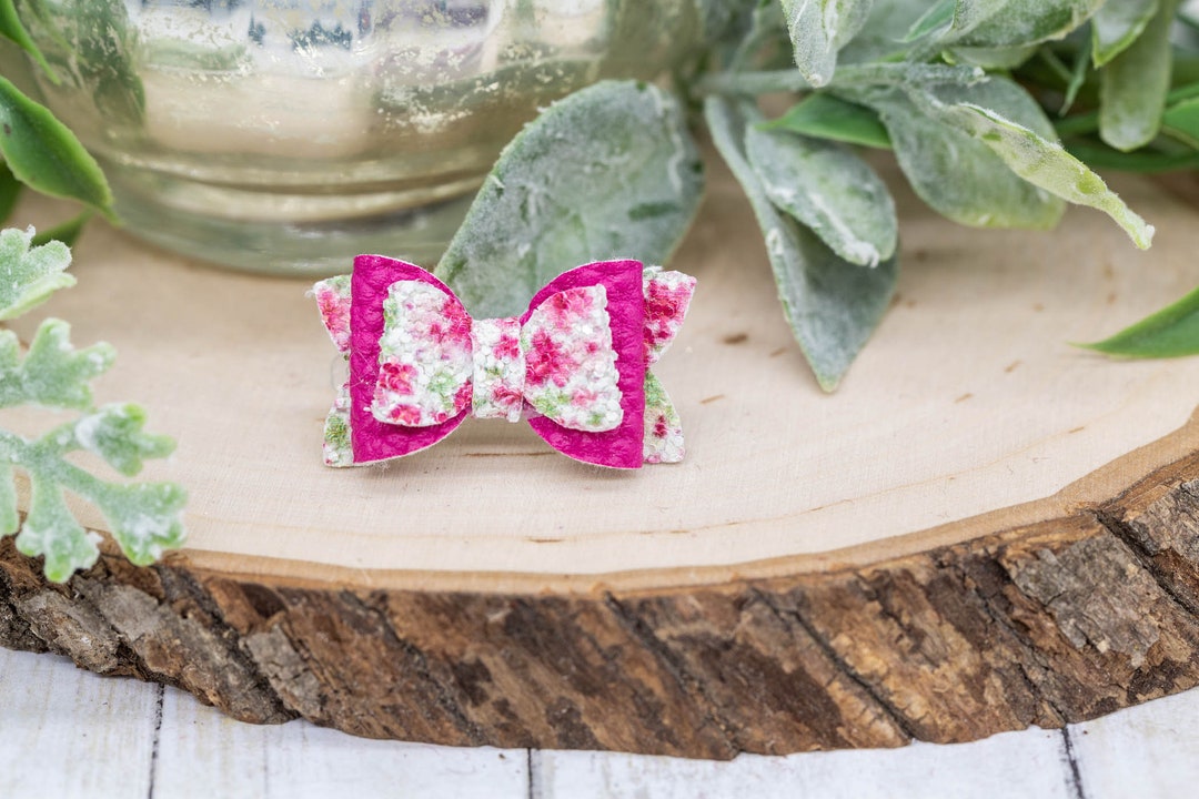 Cute Dog Bows. Glitter Pink Floral Tiny Dog Hair Bow - Maltese Yorkie ...
