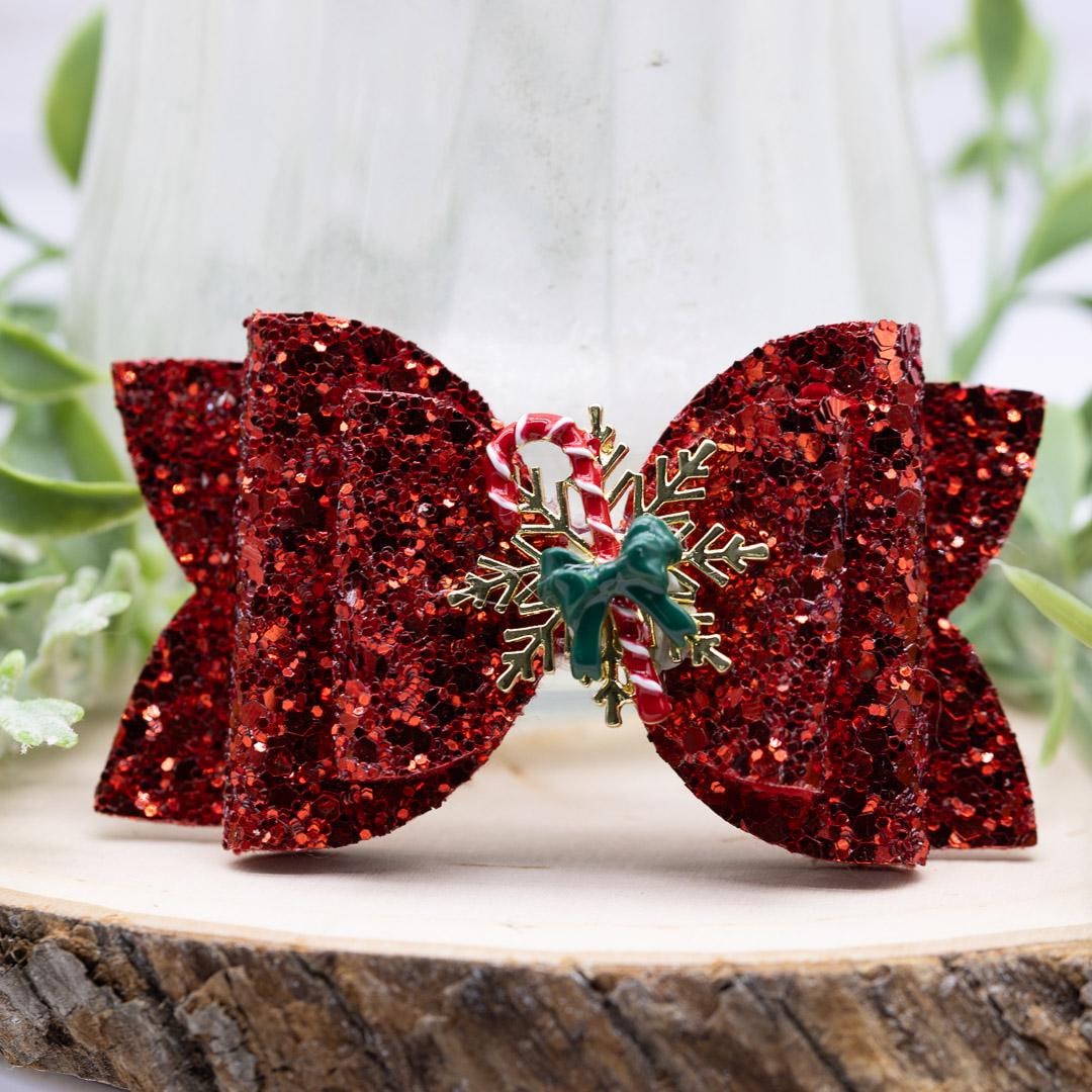 Cute Large Dog Hair Bows in Gorgeous Red Glitter. Optional Centers. Boy ...