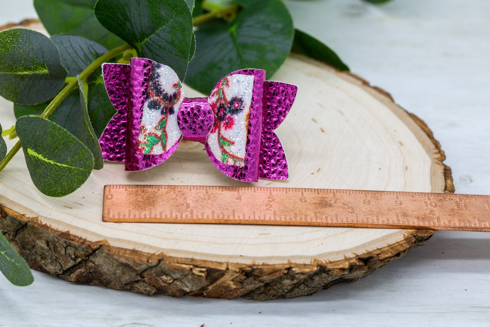 Fancy Dog Hair Bows Cute Metallic Pink With Glittery Pinks | Etsy