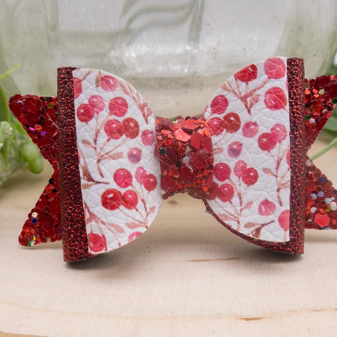 Small Fancy Dog Bows. Red & White Dog Hair Bow. Girl Dog or Boy Dog ...