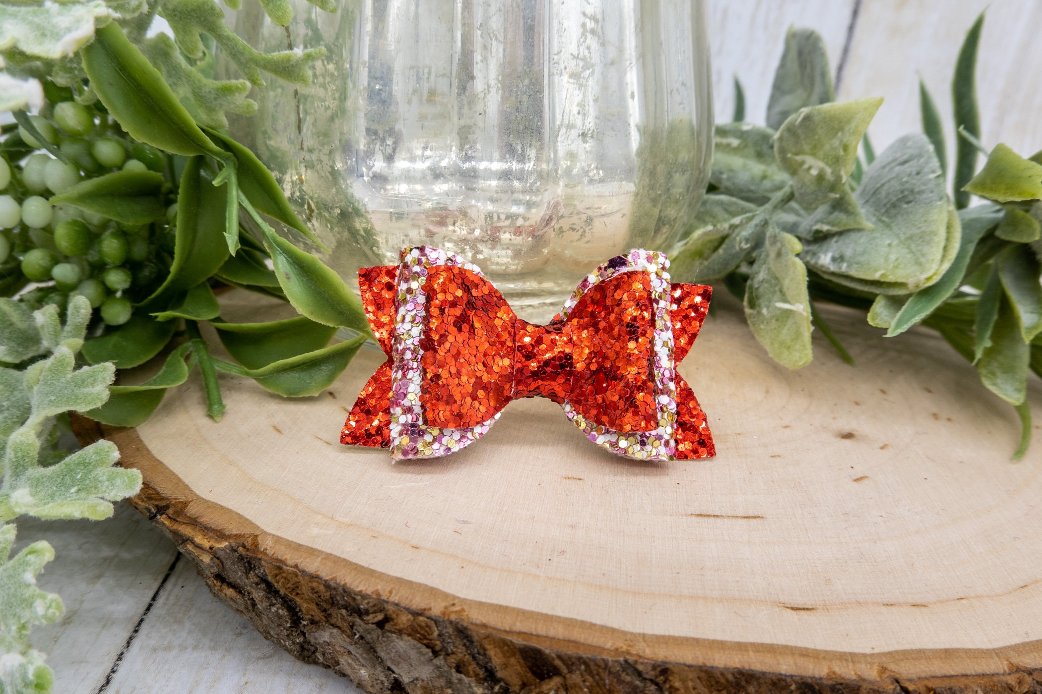 Cute Dog Bows. Fancy Dog Hair Bow. Red Glitter on White Gold - Etsy UK
