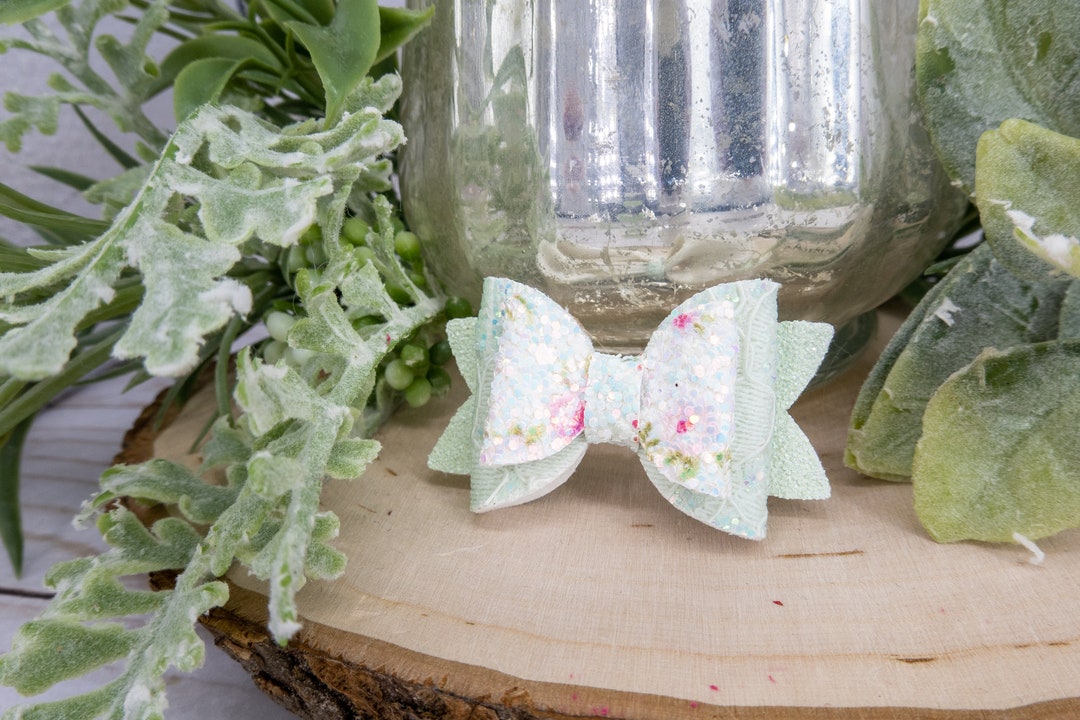 Fancy Dog Bows With Pink, Mint Green, Lace & Glitter. Small Dog Bows ...