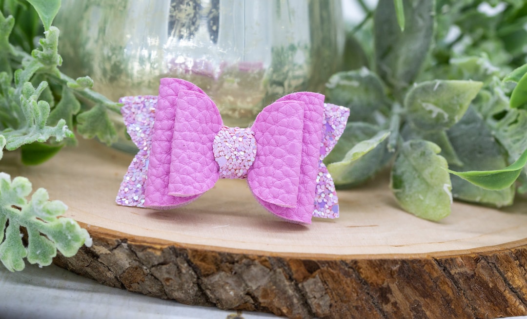 Dog Hair Bows. Beautiful Glittery Pink Dog Bow. Cute Handmade Bow for ...