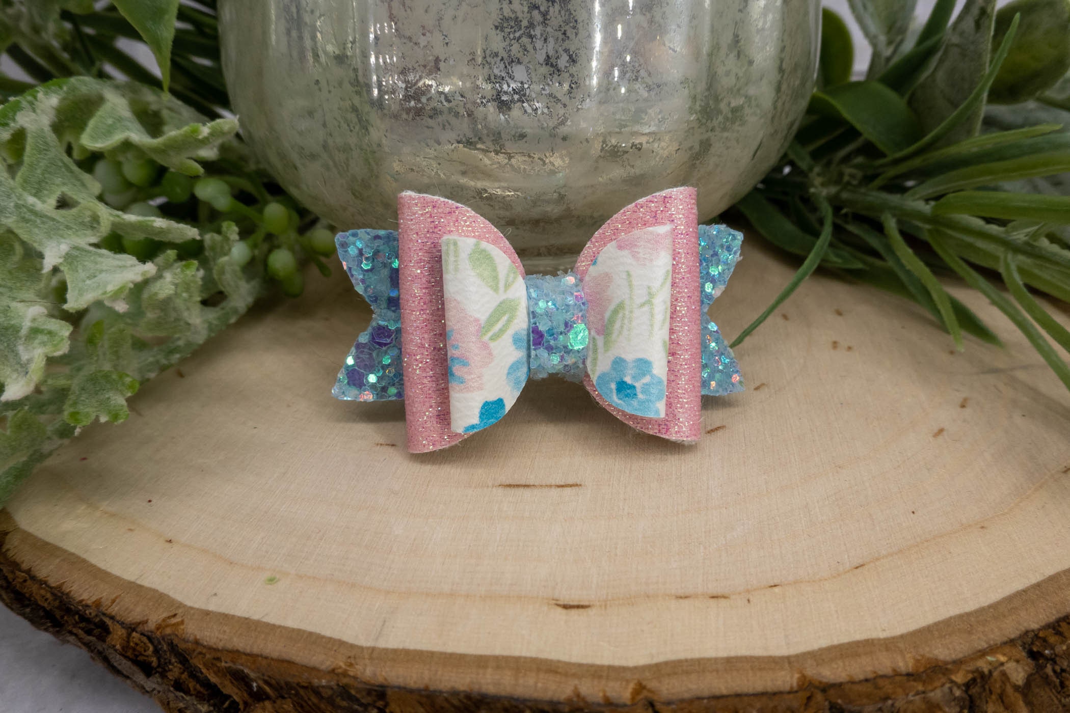 Cute Dog Bows. Blue & Pink Flower Dog Hair Bow for Girls. Rhinestone ...