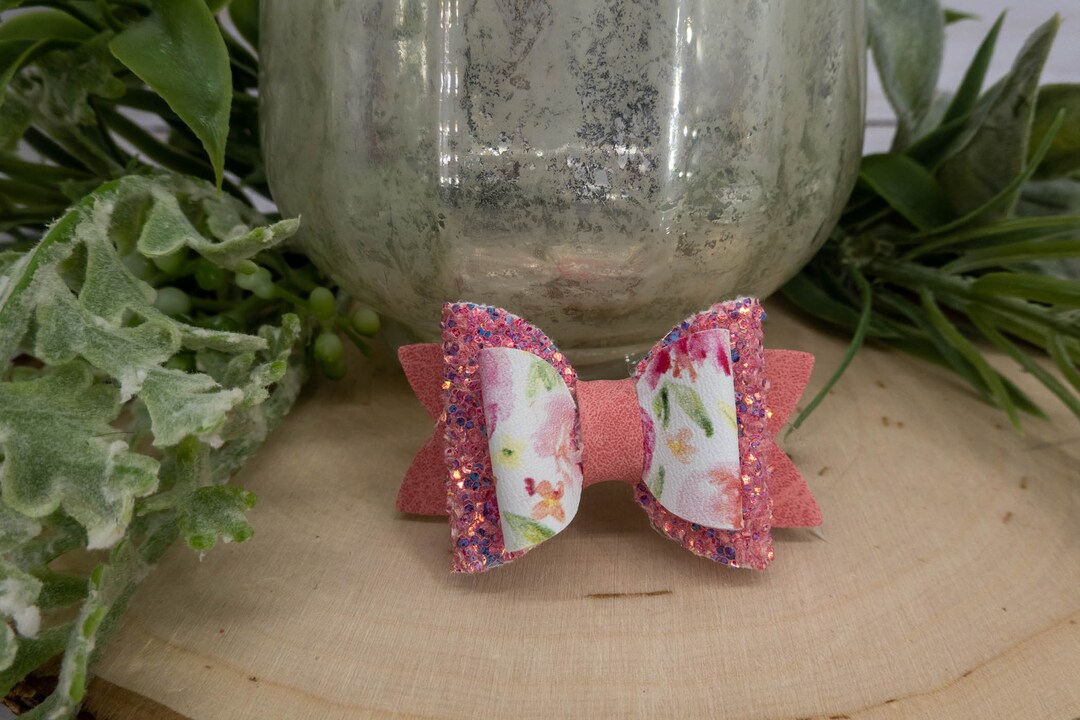 Cute Dog Bows. Green & Pink Flower Dog Hair Bow for Girls. Center ...