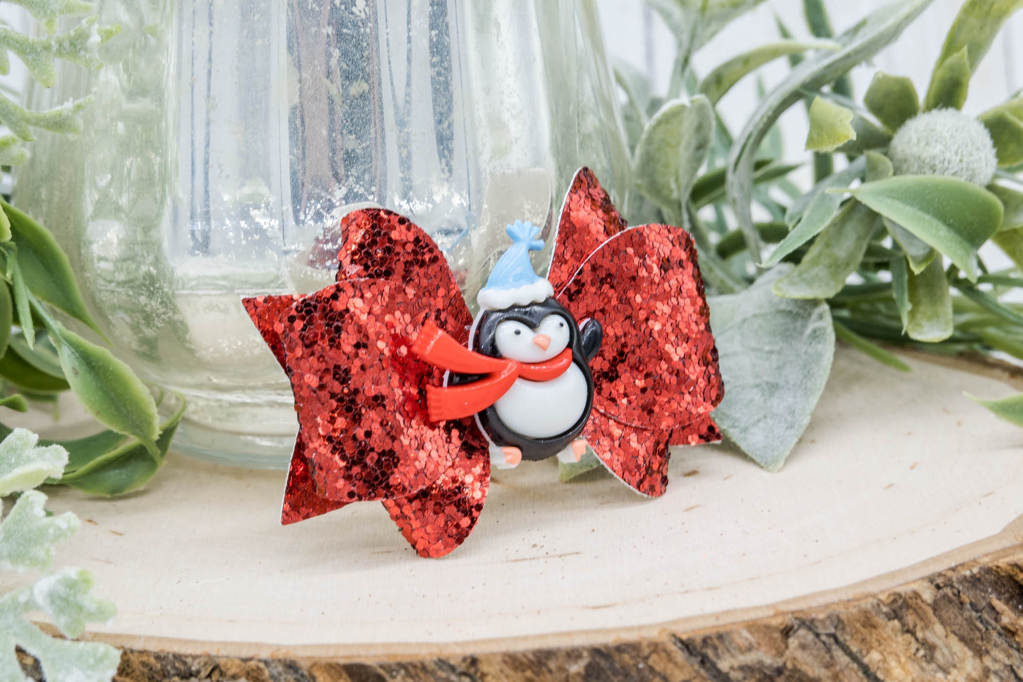 Large Hair Bow for Dogs Gorgeous Red Glitter. Penguin Center. - Etsy